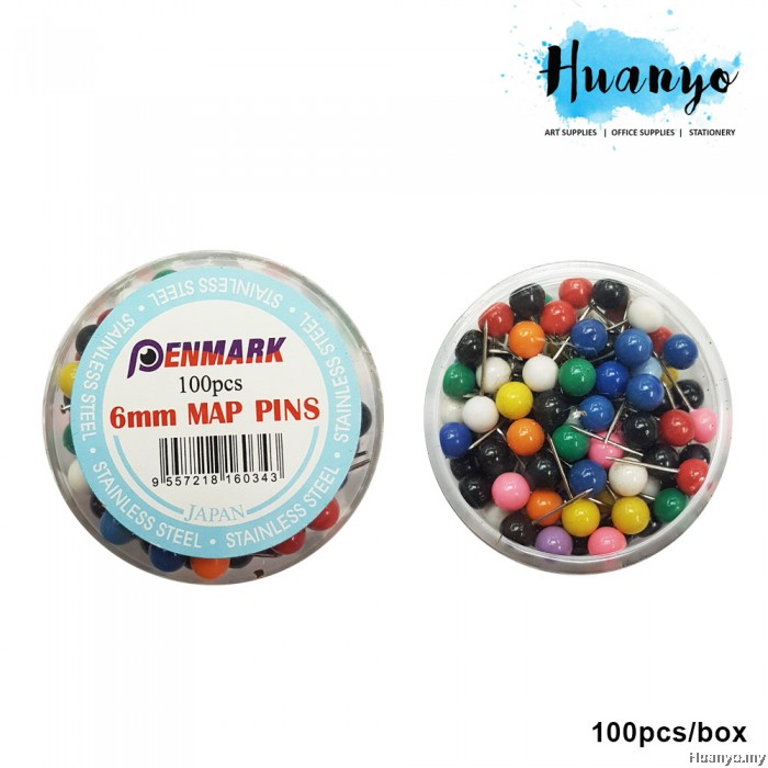 Penmark Map Pins 6MM (100pcs/box)