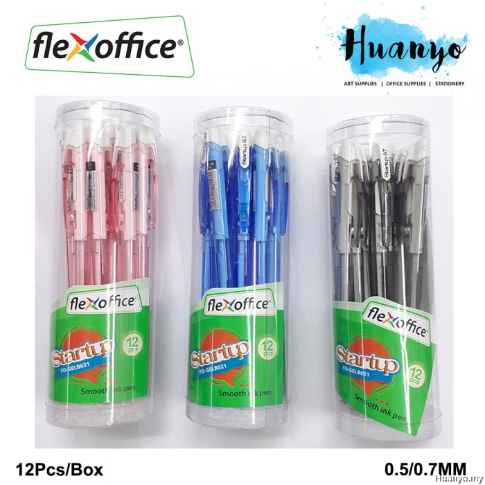 Flexioffice Startup Retractable Gel Ink Pen Black/Blue/Red Value Pack ...
