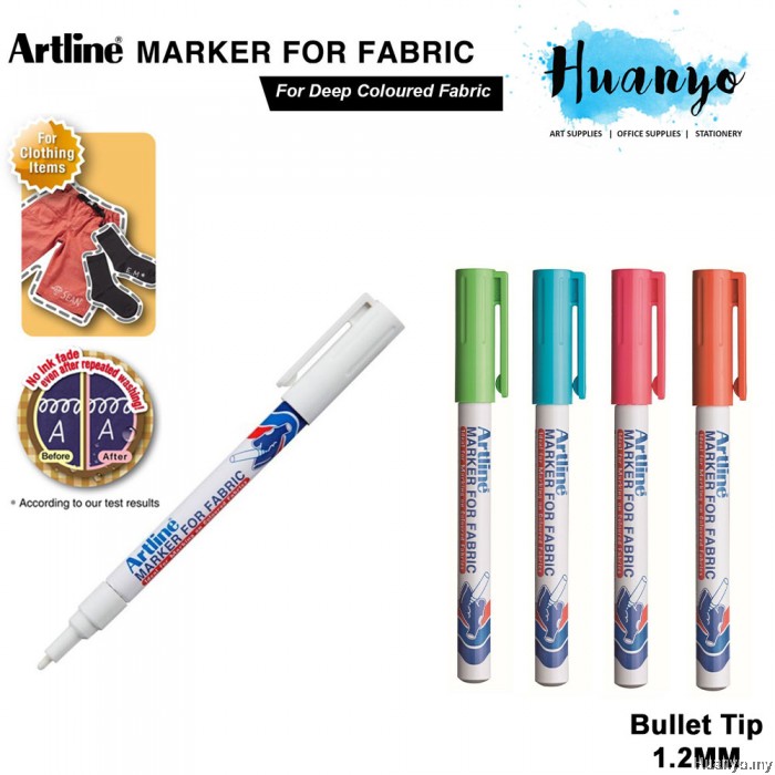 Artline White & Pastel Colour Fabric T Shirt Marker For Dark Colored ...
