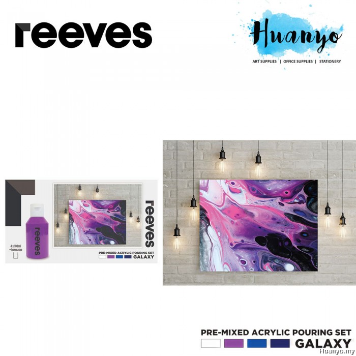 Reeves Pre-Mixed Acrylic Pouring Medium Painting Colour Set (Color Set ...