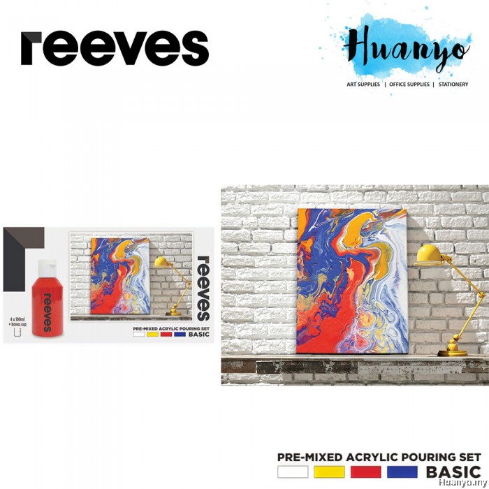 Reeves Pre-Mixed Acrylic Pouring Medium Painting Colour Set (Color Set ...