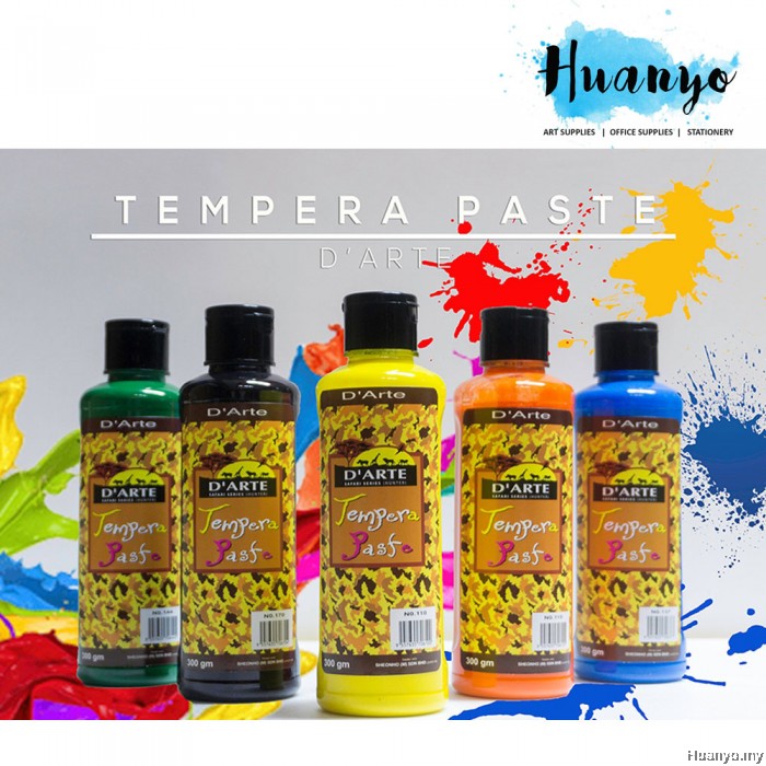 D'arte Non Toxic Tempera Paste Colour Paint (300 Gram, Per Bottle ...