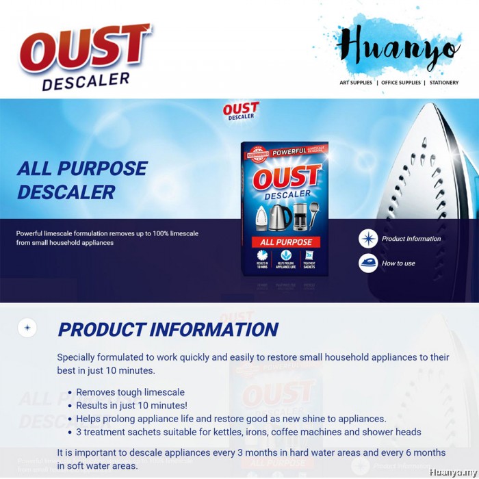 Oust All Purpose Limescale Removal Descaler (3 Sachets Pack) [For Small ...