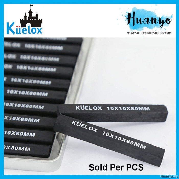 Kuelox Compressed Charcoal (Set of 12 PCS) (10 X 10 X 80 MM) NO.8412