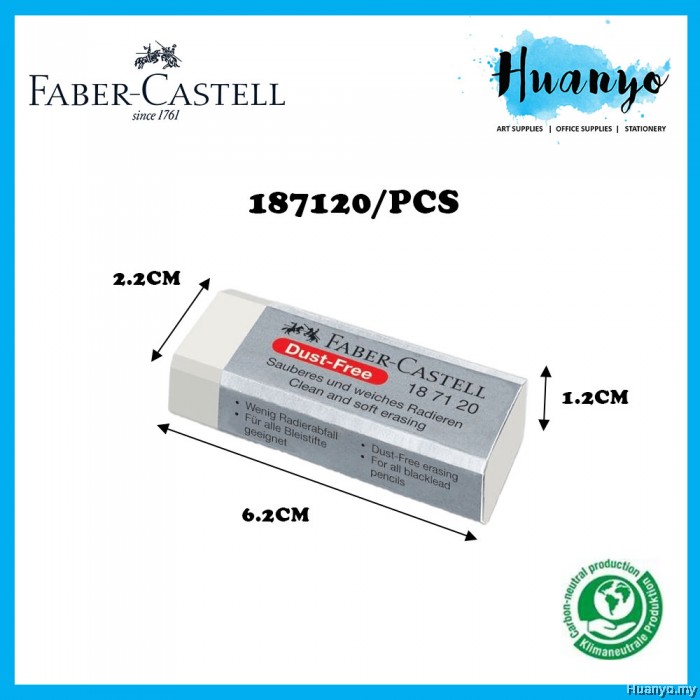 Faber-Castell Dusk Free Pencil Eraser Exam Grade (Per Pcs, Black/White)