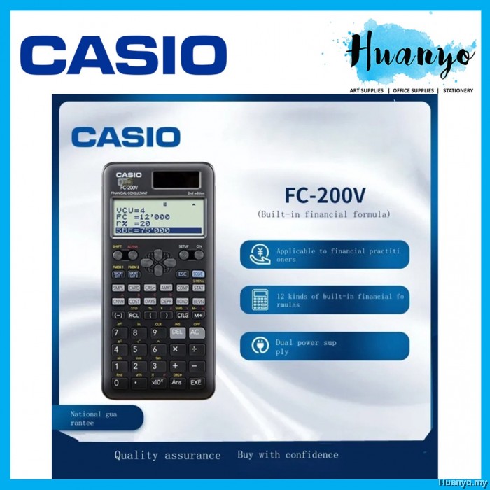 Casio Financial Consultant Calculator FC-200V 2nd Edition For Financial ...