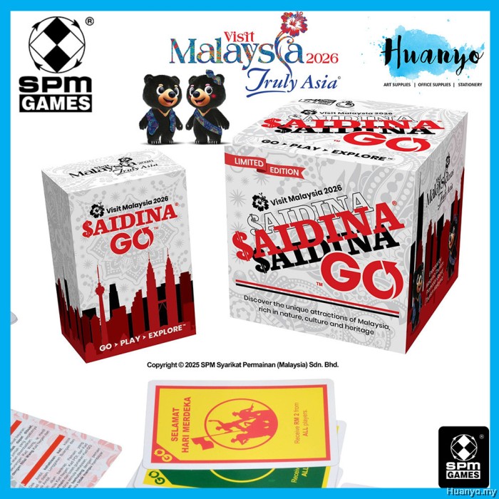 Saidina GO Visit Malaysia Tourism 2026 Edition Card Board Game (SPM222 ...