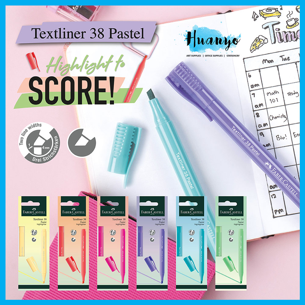 Faber-Castell Textliner 38 Pastel & Super Fluorescent Colour ...