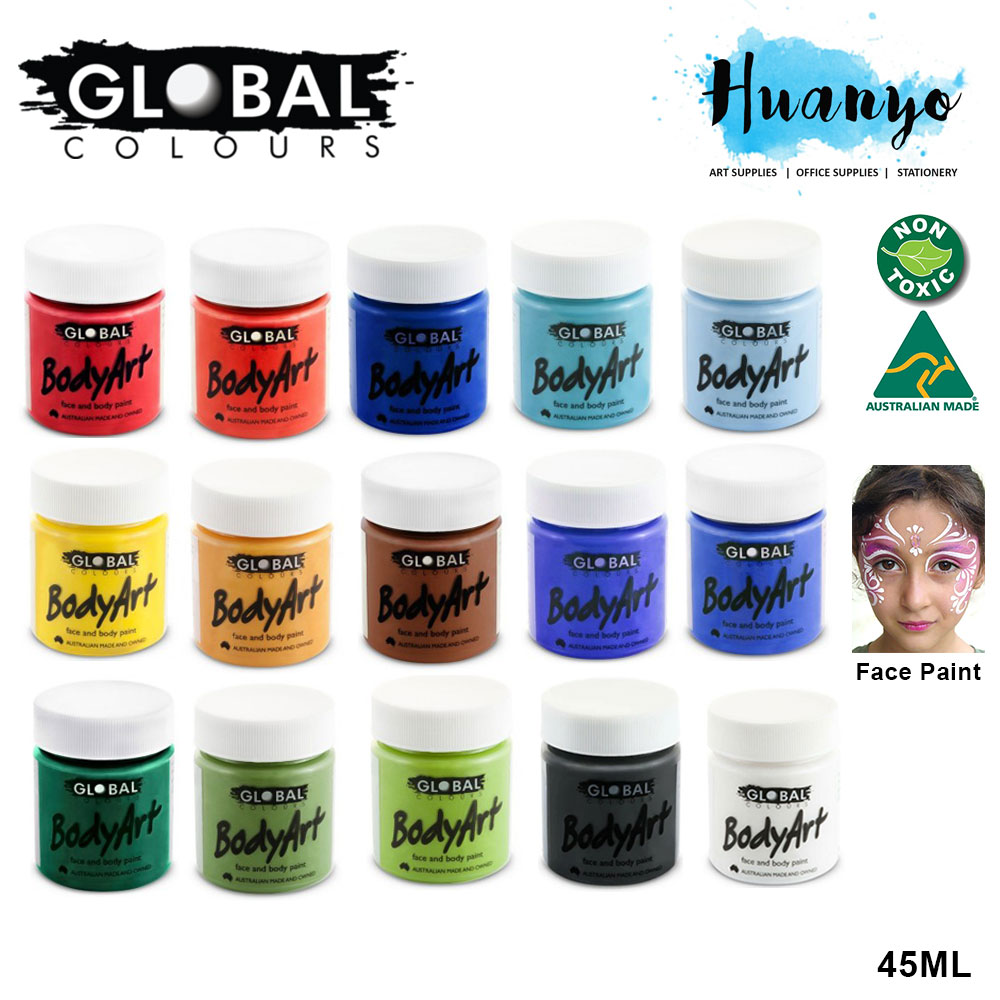 Global Colours Face and Body Paint (45ml) [For Holloween, Party, Dance ...