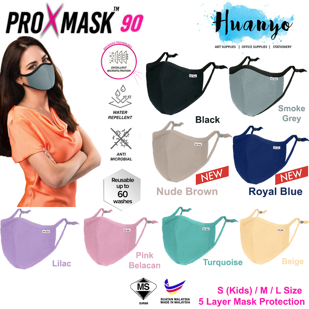 ProXmask 90 5 Layer Anti Bacterial Reusable Washable Fabric 3D Face ...