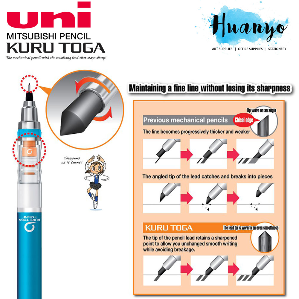 UNI Kuru Toga Pipe Slide Automatic Lead Rotation Sharpening Mechanical Pencil M5-452 (0.5mm)
