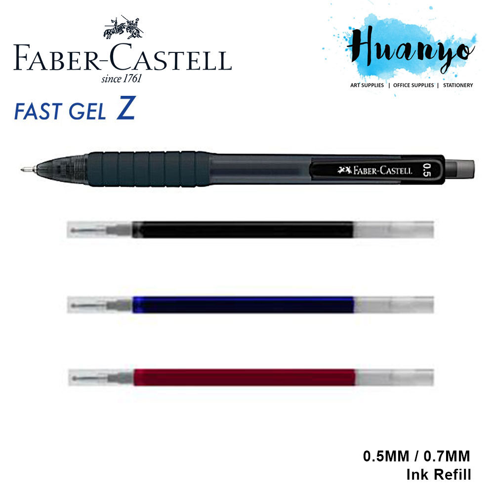 Faber-Castell Fast Gel Z Retractable Rubber Grip Gel Pen (Black/Blue ...