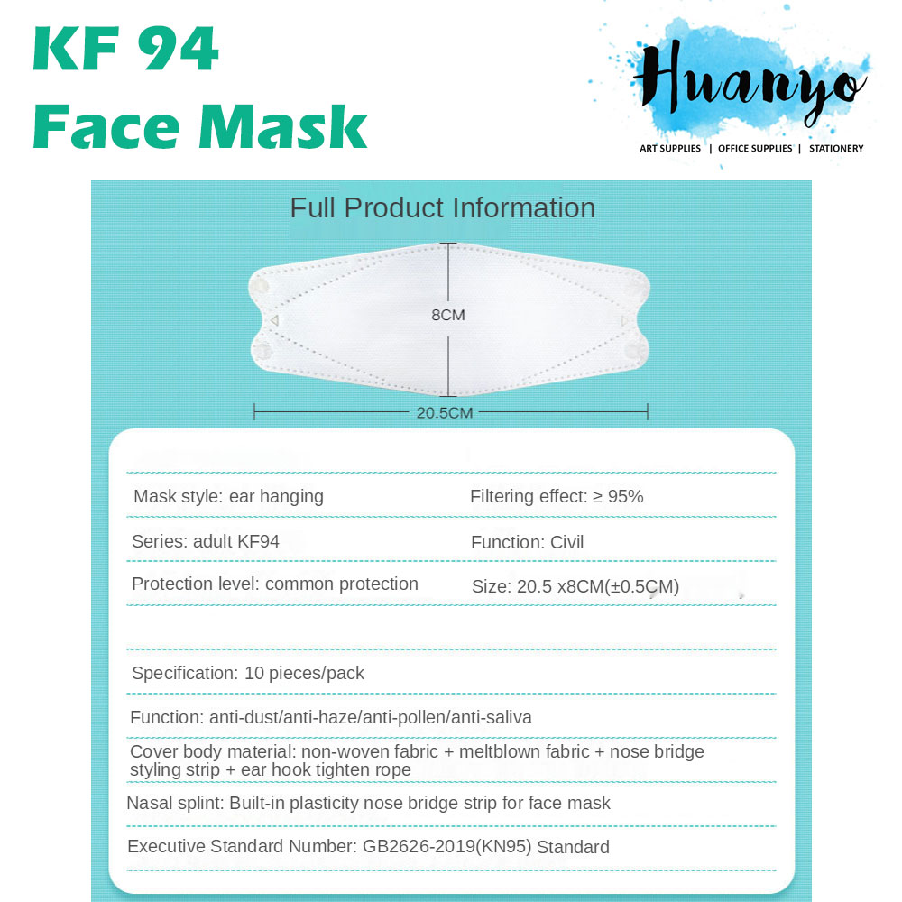 Premium 3D KF94 4 PLY Layer Disposable Protection Face Mask - Fish ...