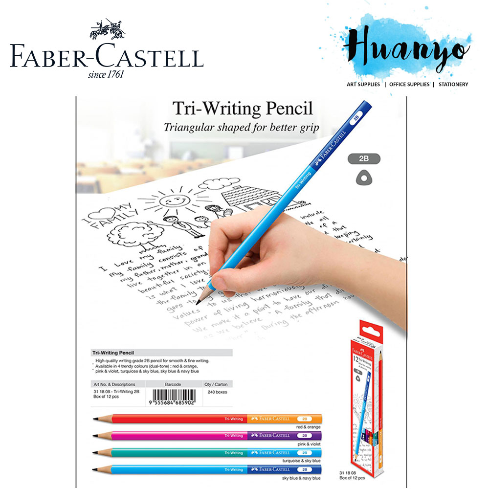 Faber-Castell Tri-Writing 2B Pencil (Box of 12) 311808