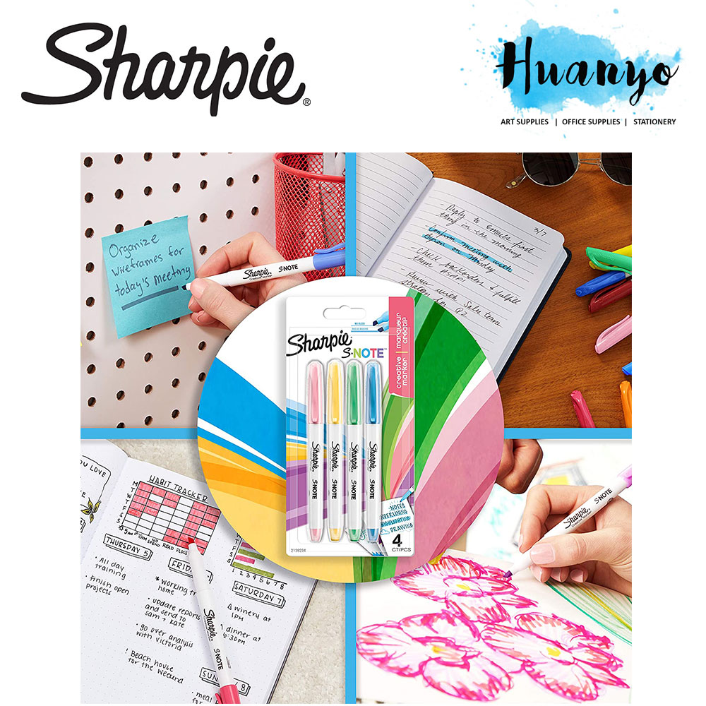 Sharpie S Note Pastel Colours Creative Marker Highlighter (Chisel Tip ...