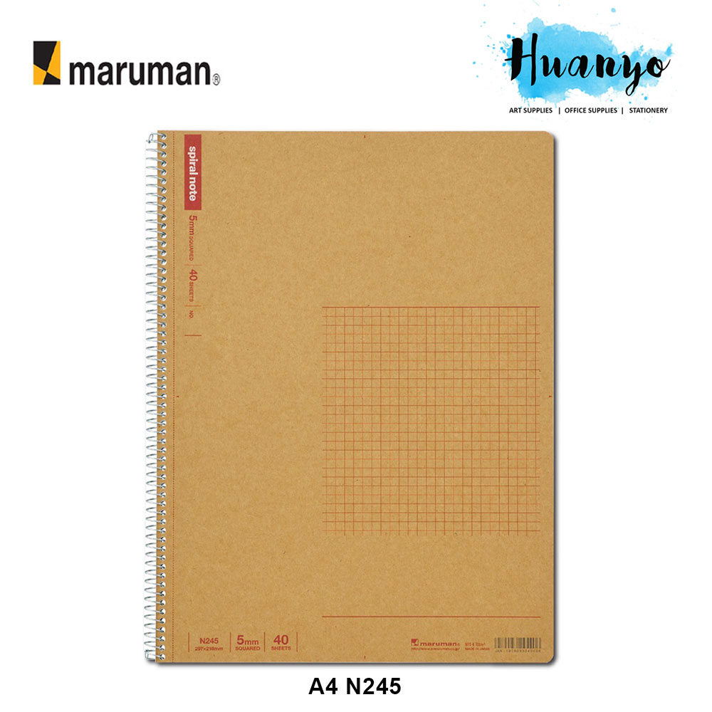 Maruman Spiral Note Squared Grid Wire-O Note Book 40 Sheets (A5/ A4 ...