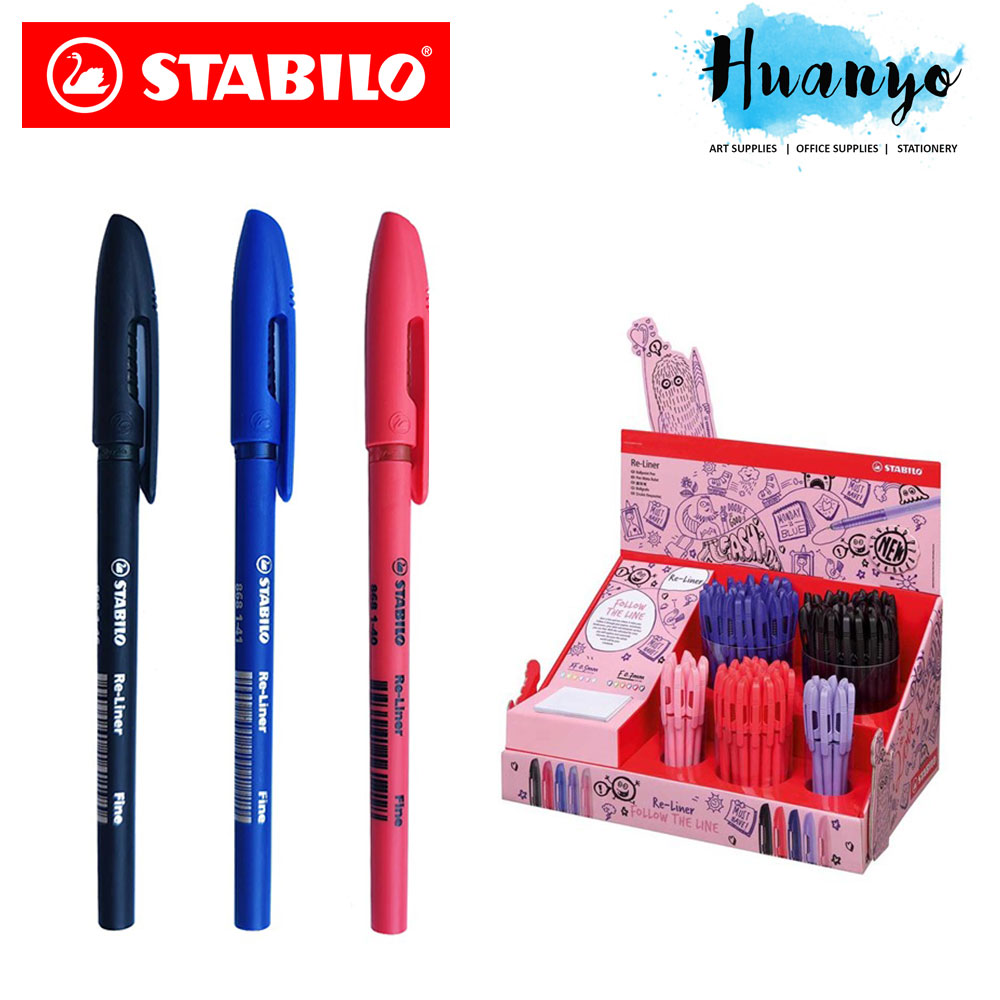 Stabilo Re-liner 868 Semi Gel Ink Ball Point Pen (Fine Tip 0.5mm/0.7mm ...