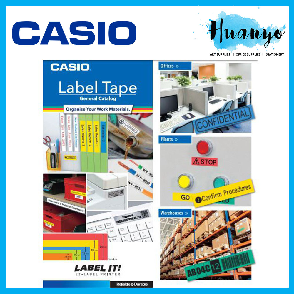 Casio EZ-Label Printer Tape Cartridge 6 / 9 /12 / 18 / 24 MM (Per PCS)