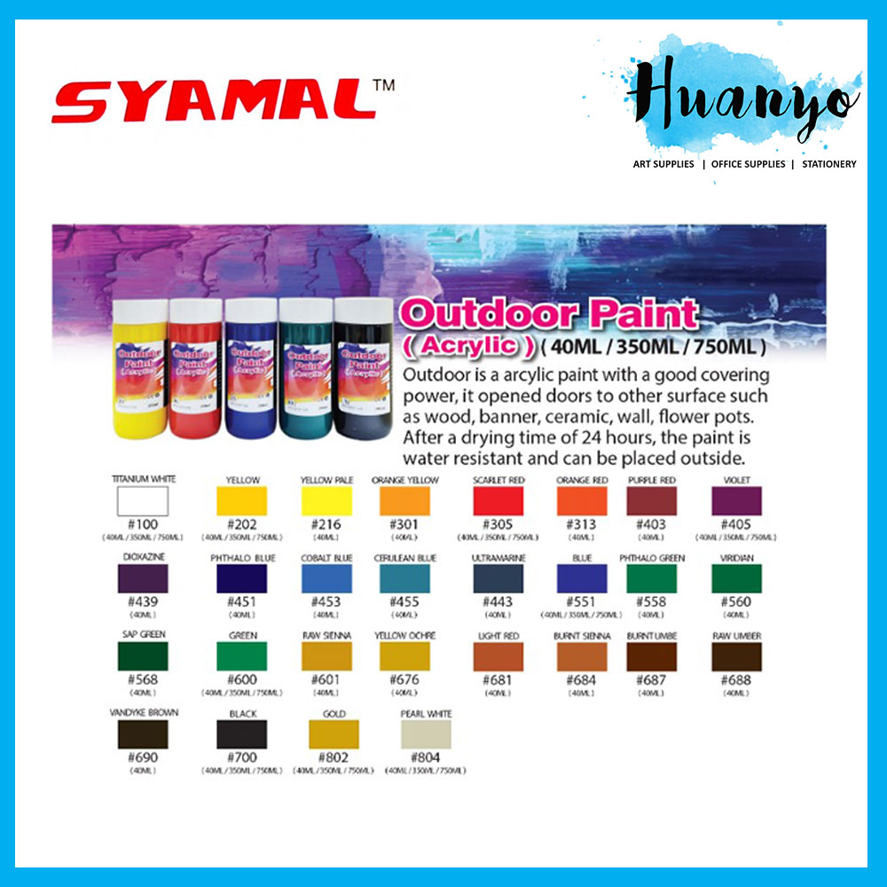 Syamal Outdoor Acrylic Colour Paint 350ML (Per Bottle)