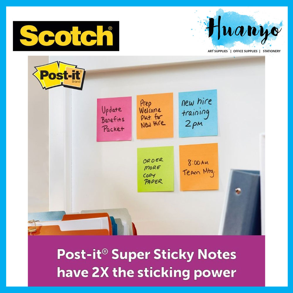 3M Scotch Post-it Neon Colour Sticky Notes 3 x 3 Inch 76 x 76 MM 90 Sheets